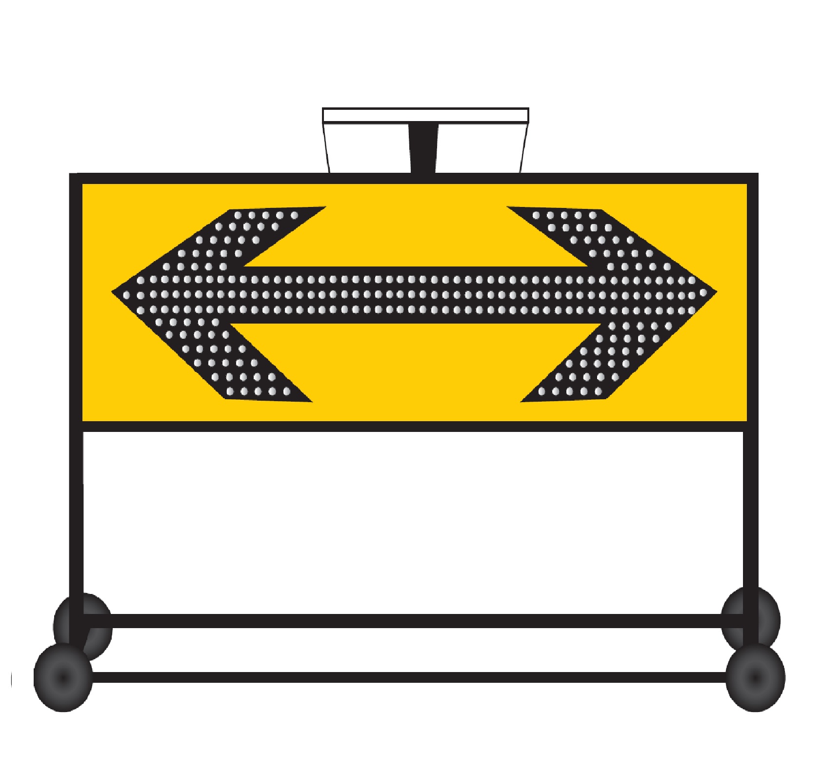 ป้ายเตือนลูกศรซ้าย-ขวา Solar LED Double Arrow Warning Sign
