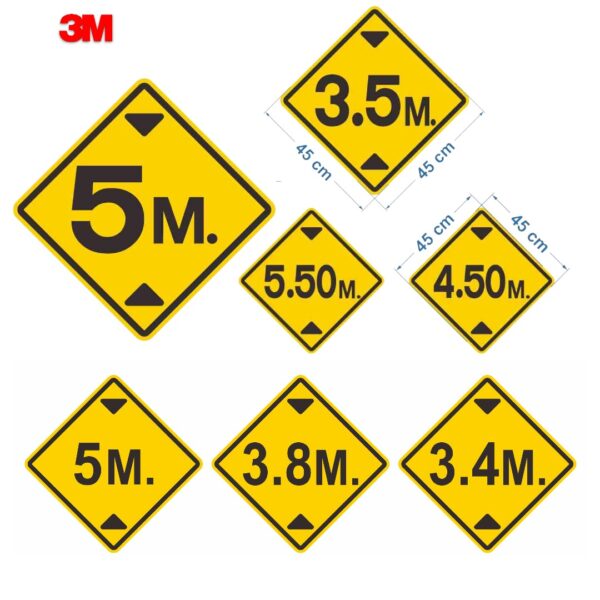 ป้ายจำกัดความสูง(ทรงสี่เหลี่ยม) Height Limit Sign ผลิตพร้อมติดตั้ง